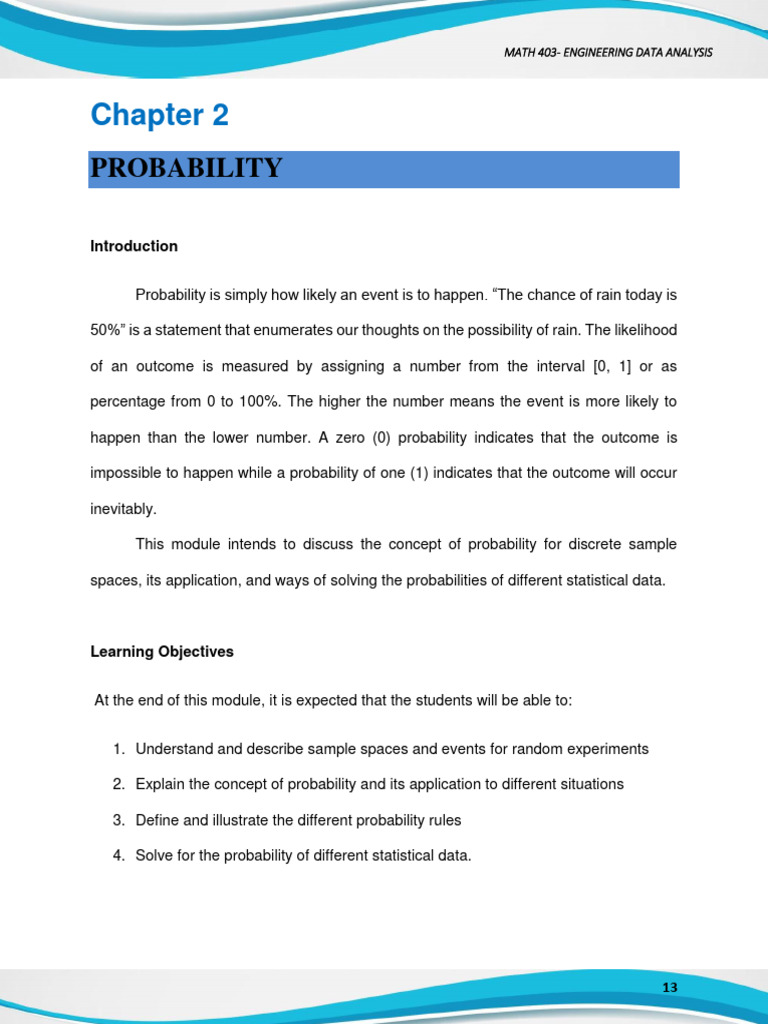 Module 2 | PDF | Probability | Sampling (Statistics)