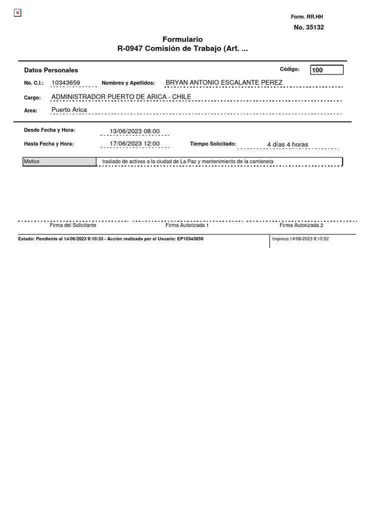 Formulario Bryan | PDF