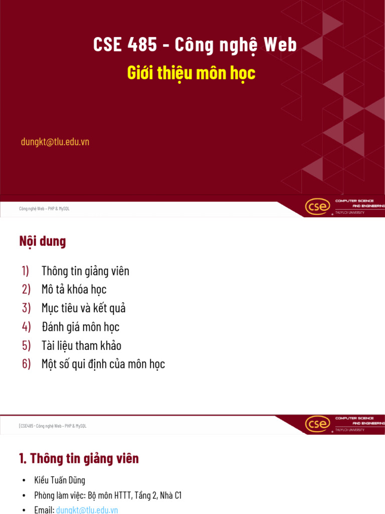 CSE 485 - Công nghệ Web: Giới thiệu môn học | PDF