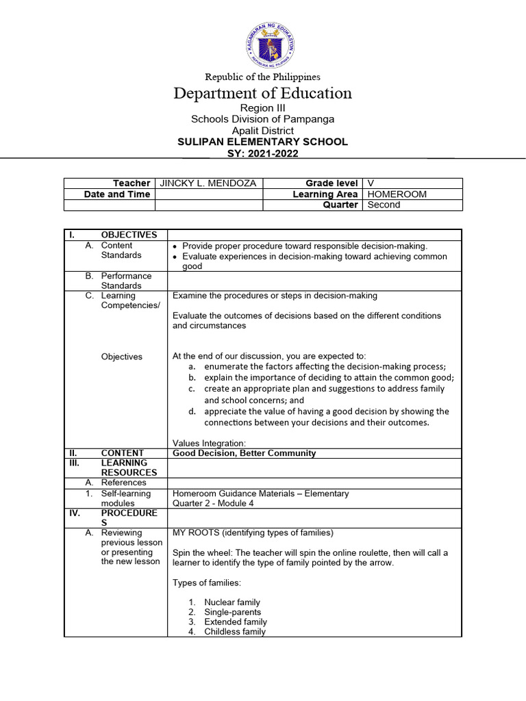 Lesson Plan HG | PDF | Learning | Attitude (Psychology)
