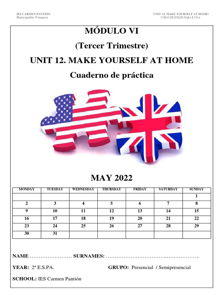 Unidad 12 Make Yourself at Home (Practica) 2022 | PDF