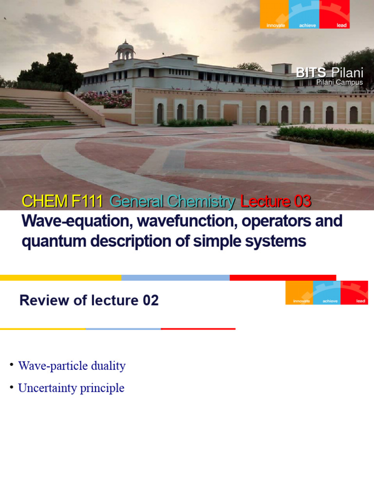 Gen. CHEM L3 | PDF | Wave Function | Uncertainty Principle
