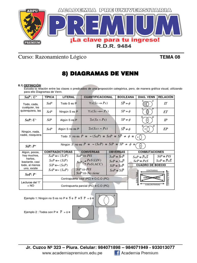 Diagramas de Venn en Lógica | PDF | Semántica | Sintaxis (Lógica)