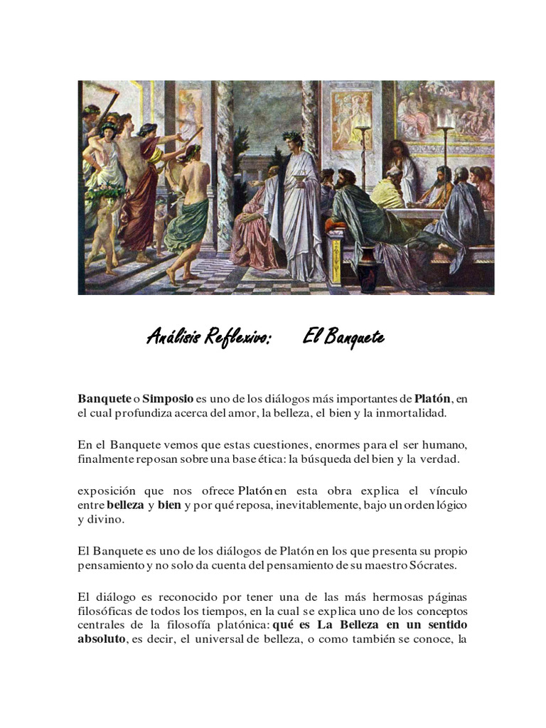 Análisis del Banquete de Platón | PDF | Simposio (Platón)