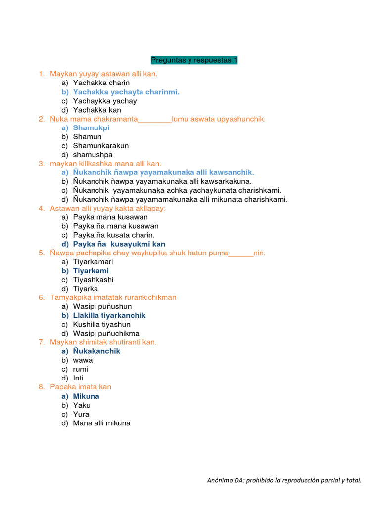 Preguntas de Evaluación | PDF