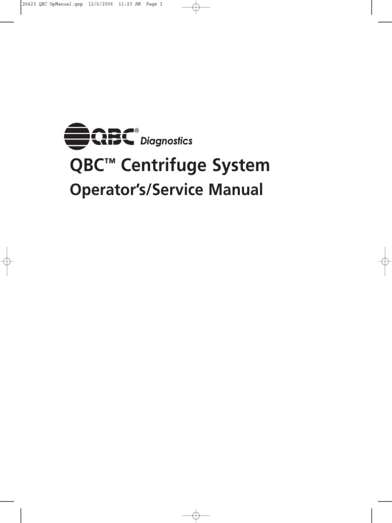 BD QBC Centrifuge Manual | PDF | Ac Power Plugs And Sockets | Electrical Connector