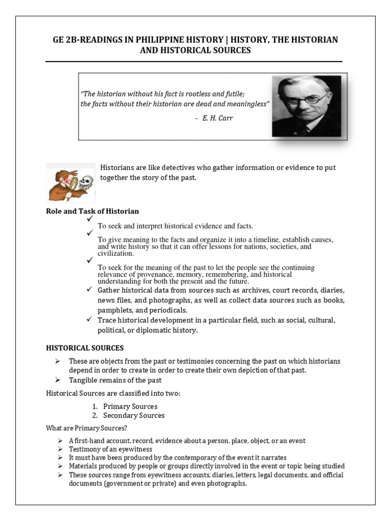 Understanding Historical Sources in PH | PDF | Primary Sources