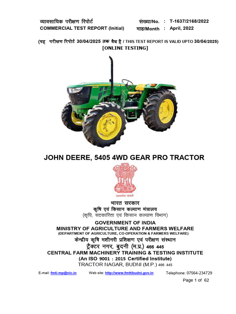 JD 54054WD Ict-Ftr | PDF | Tractor | Diesel Engine