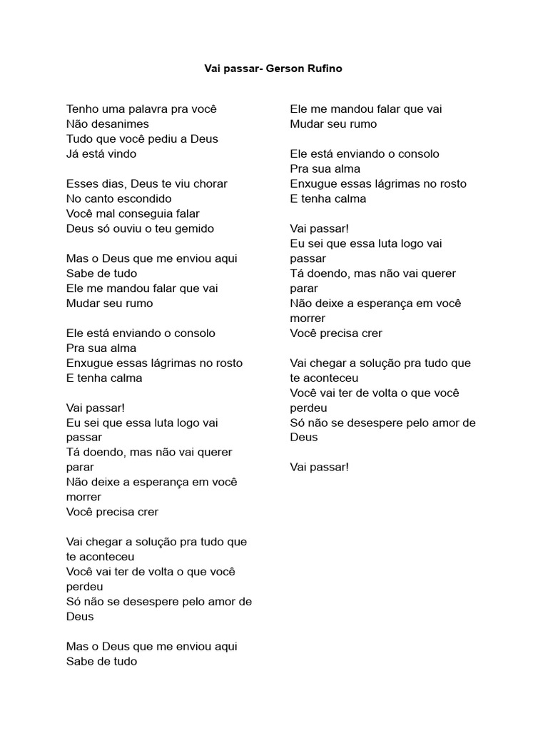 Vai Passar - Gerson Rufino | PDF