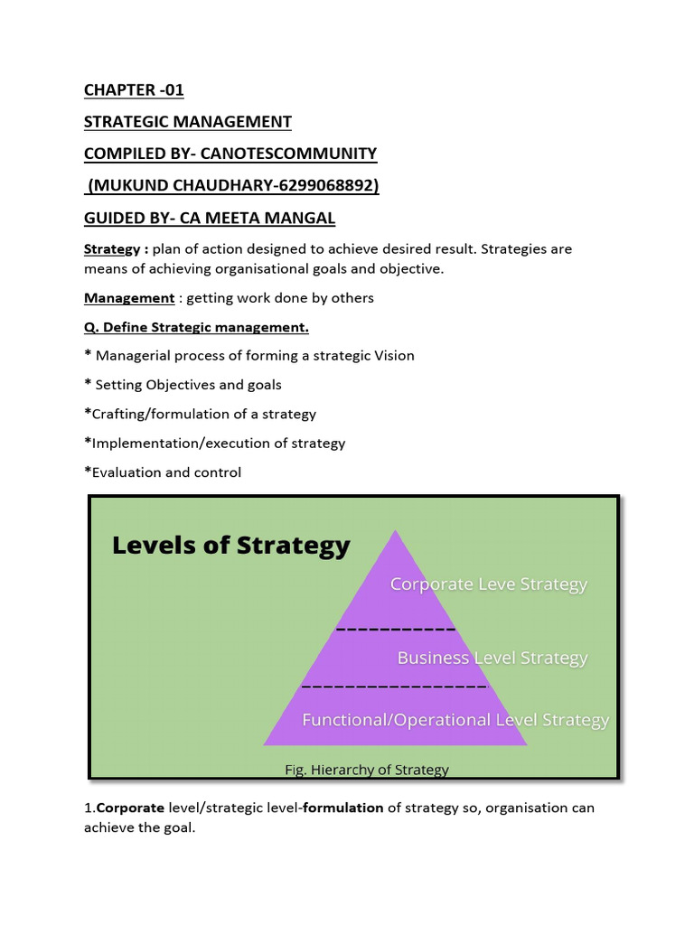 CH-1 Strategic Management | PDF | Strategic Management | Strategic Planning