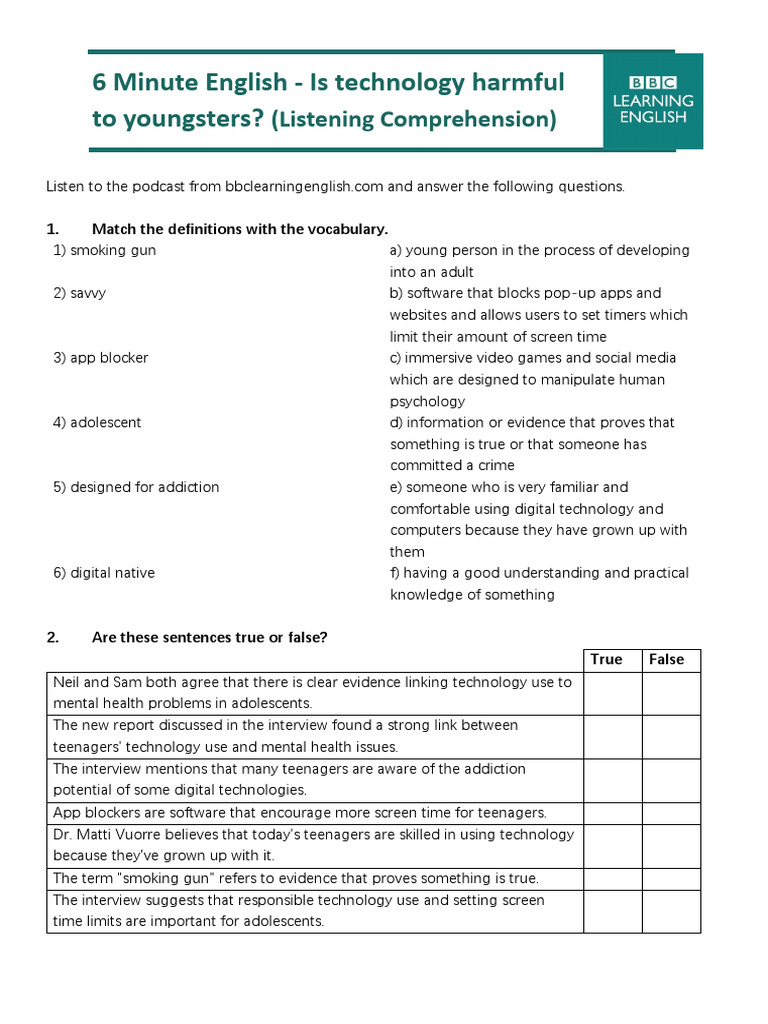 Is Technology Harmful To Youngsters Listening | PDF | Social Media ...