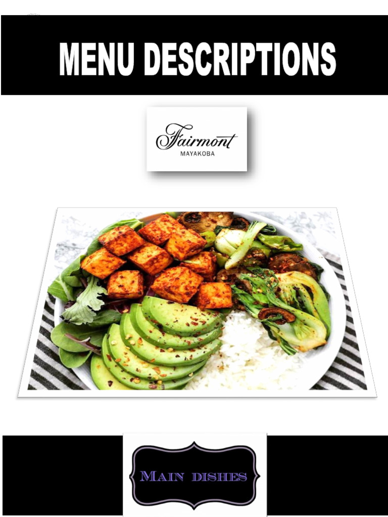 Menu Descriptions Manual | PDF | Sauce | Tomato