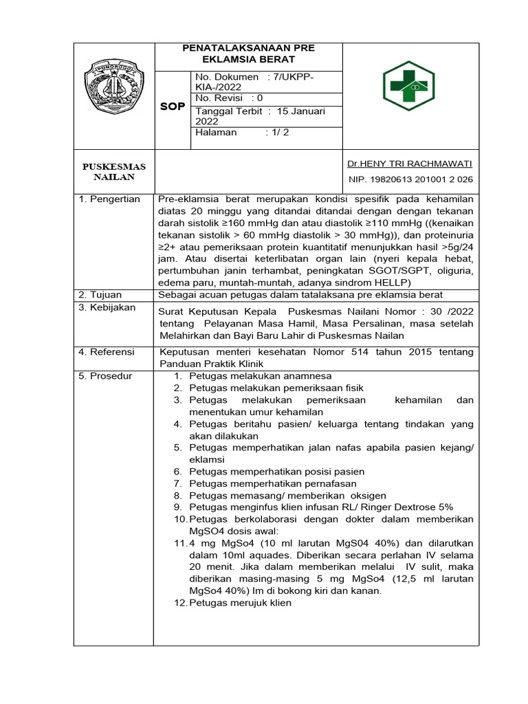Sop Penanganan Peb | PDF