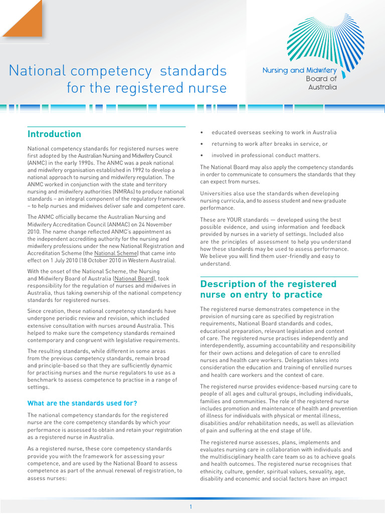 Nursing and Midwifery Board Standard National Competency Standards For ...