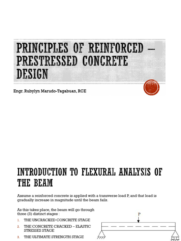 Principles of Reinforced Prestressed Design Lecture 2 | PDF | Beam (Structure) | Bending