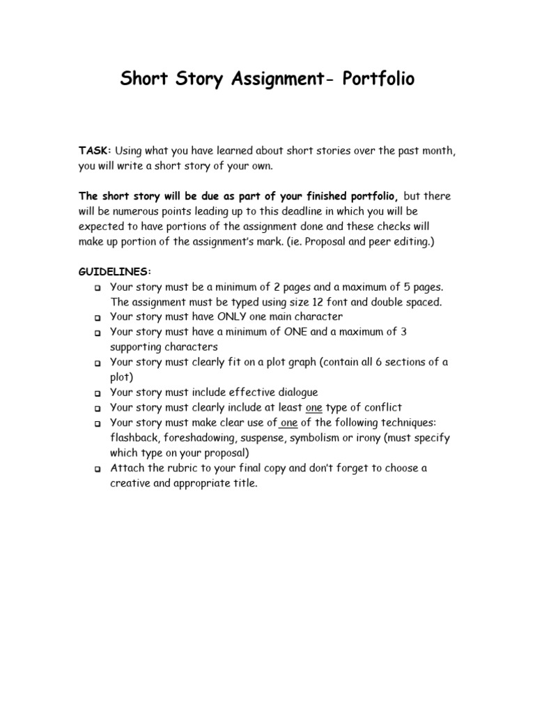 Short Story Assignment | PDF | Plot (Narrative)