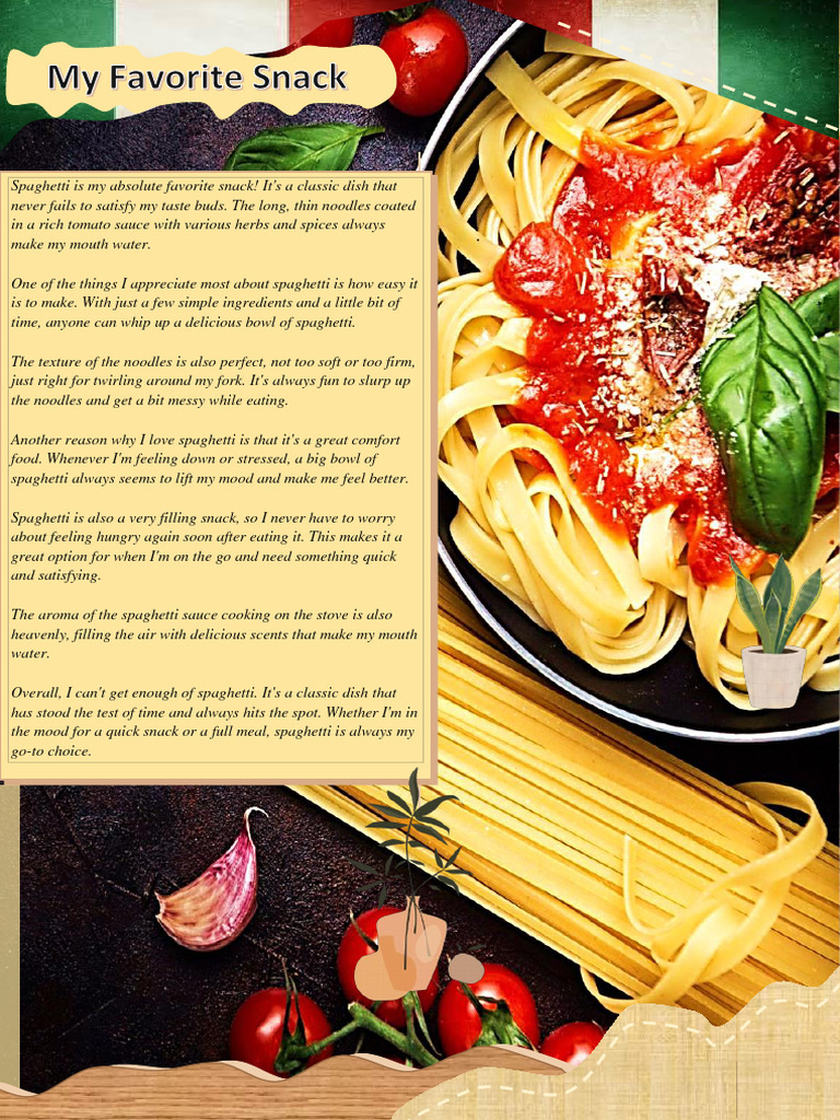 Spaghetti: My Favorite Snack | PDF