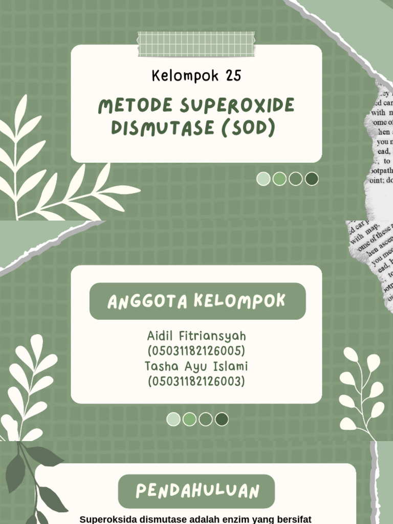 Kelompok 25 - Metode Superoxide Dismutase (SOD) | PDF | Sains & Matematika