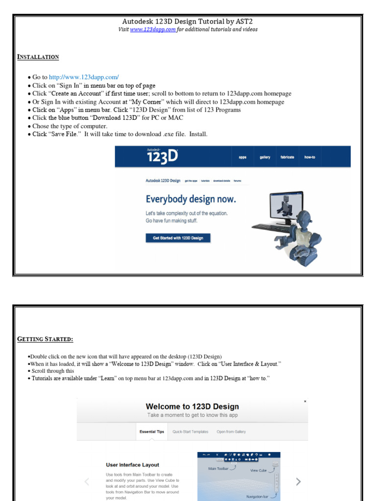 Tutorials For 123D Design | Download Free PDF | Icon (Computing) | Menu (Computing)