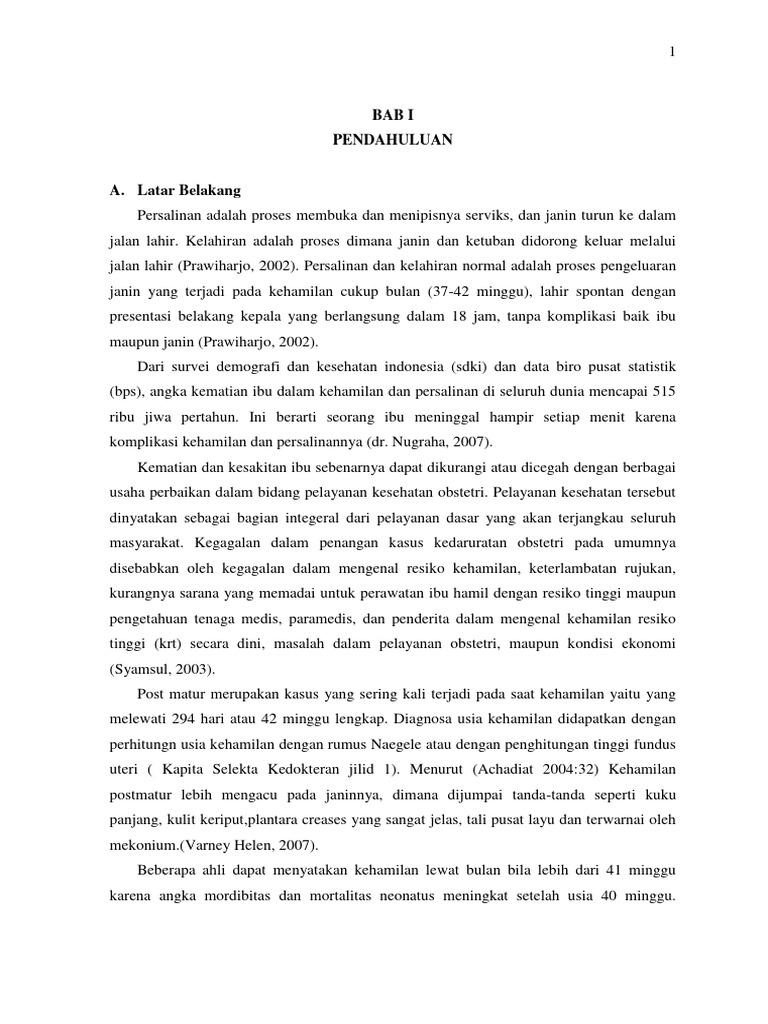 Askep Lengkap Post Matur | PDF | Pengembangan Diri | Kesehatan Holistik