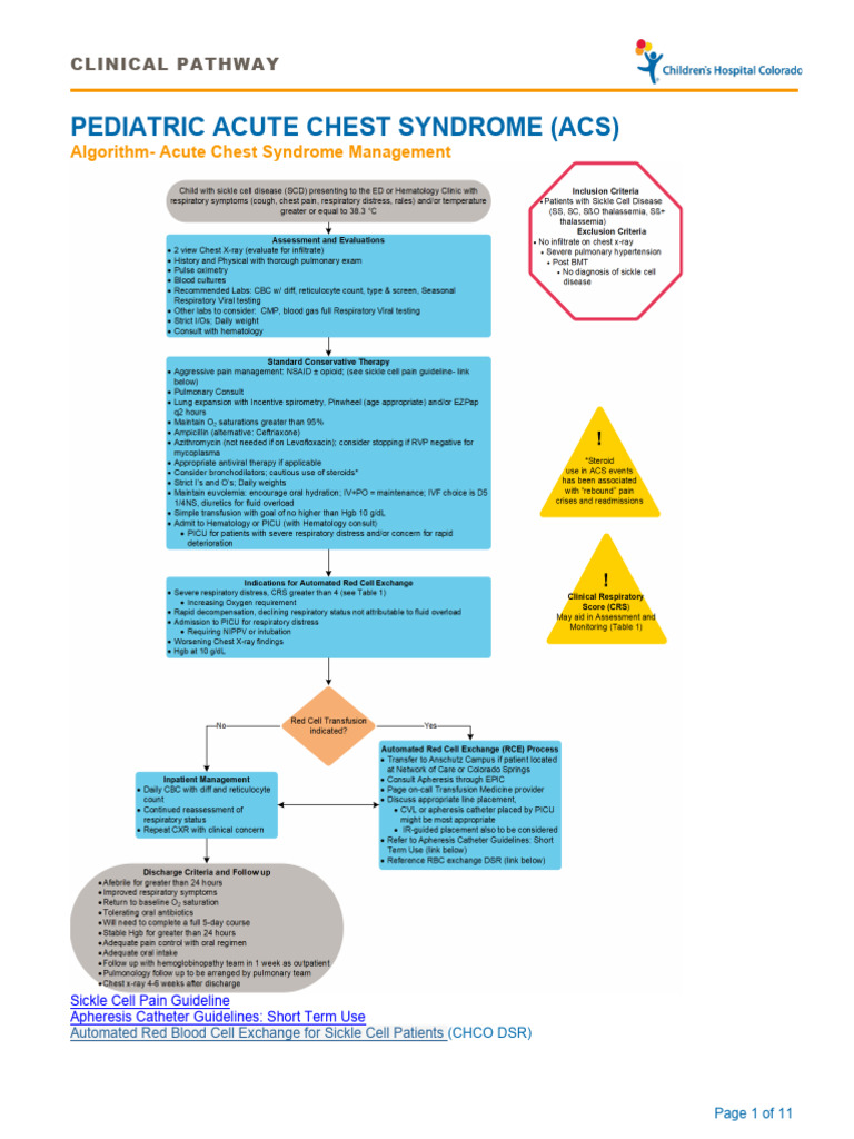 Acute Chest Syndrome (ACS) CCG | PDF | Pneumonia | Clinical Medicine
