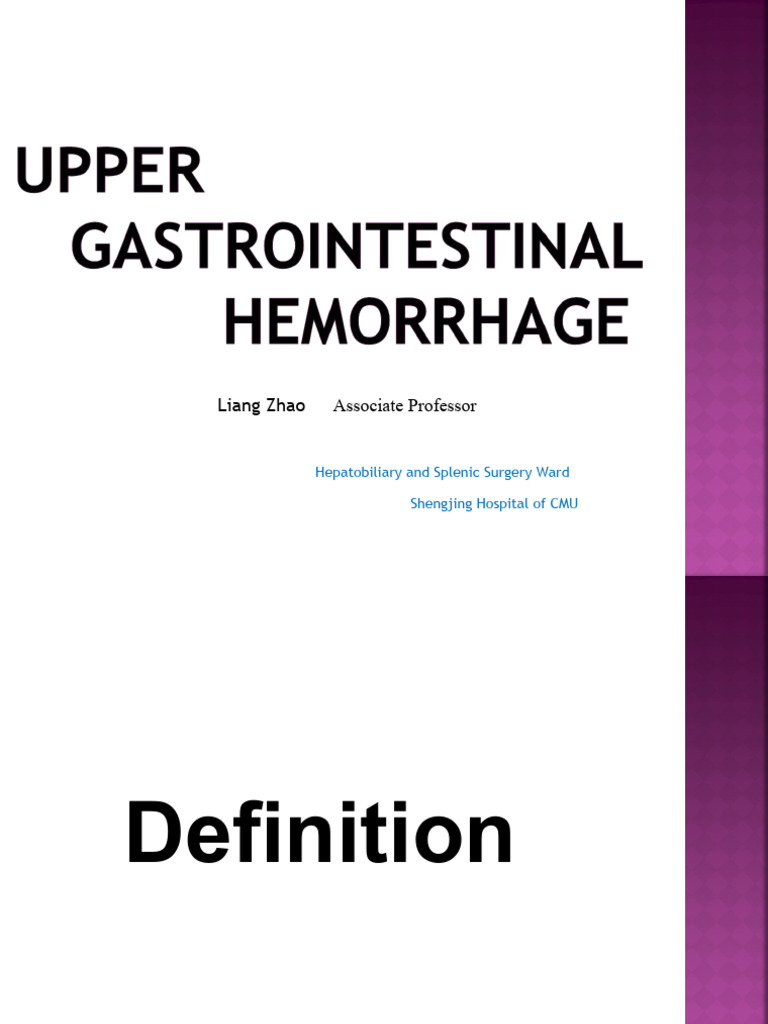 Massive Upper Gastrointestinal Hemorrhage | PDF | Stomach | Esophagus Massive Upper Gastrointestinal Hemorrhage | PDF | Stomach | Esophagus