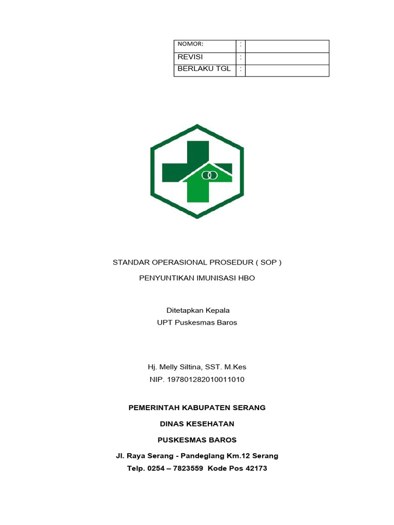 Sop Penyuntikan HB0 | PDF