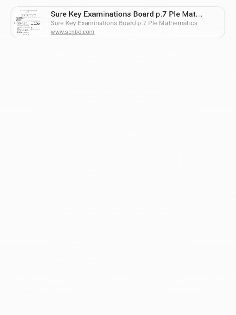 Sure Key Examinations Board p7 Ple Mathematics - 230913 - 163422 | PDF