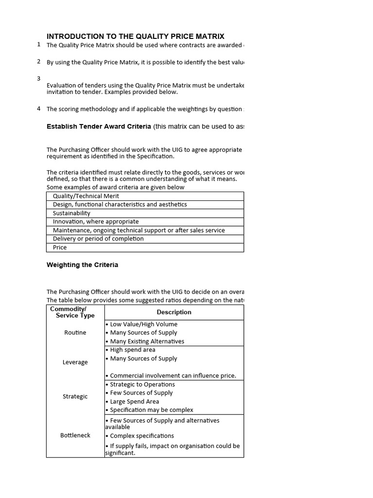 Evaluation Matrix | PDF | Procurement | Business