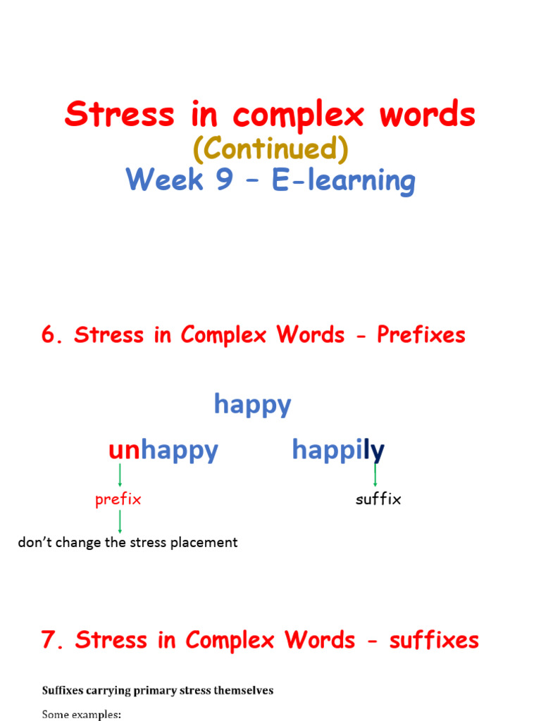 Stress Patterns in Complex Words | PDF | Stress (Linguistics) | Word