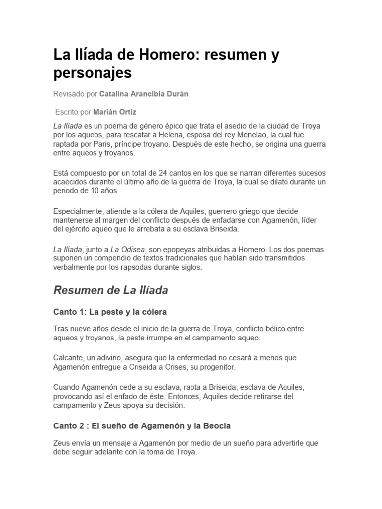 La Ilíada de Homero | PDF | Héctor | Ilíada