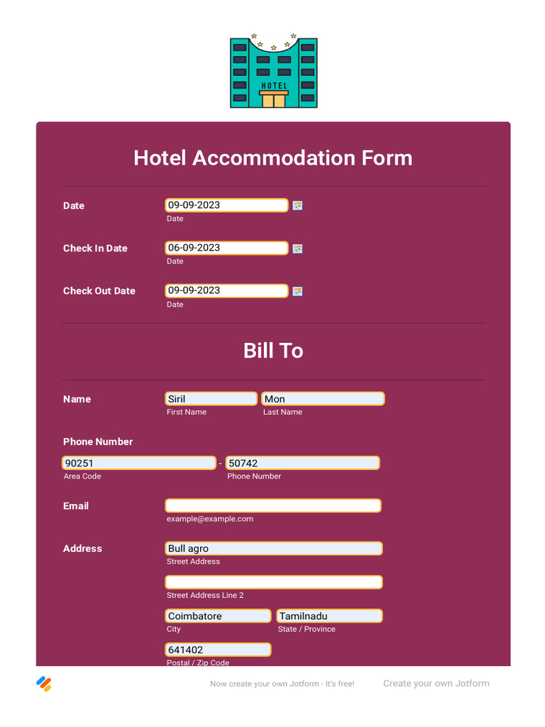 Hotel Accommodation Request Form | PDF