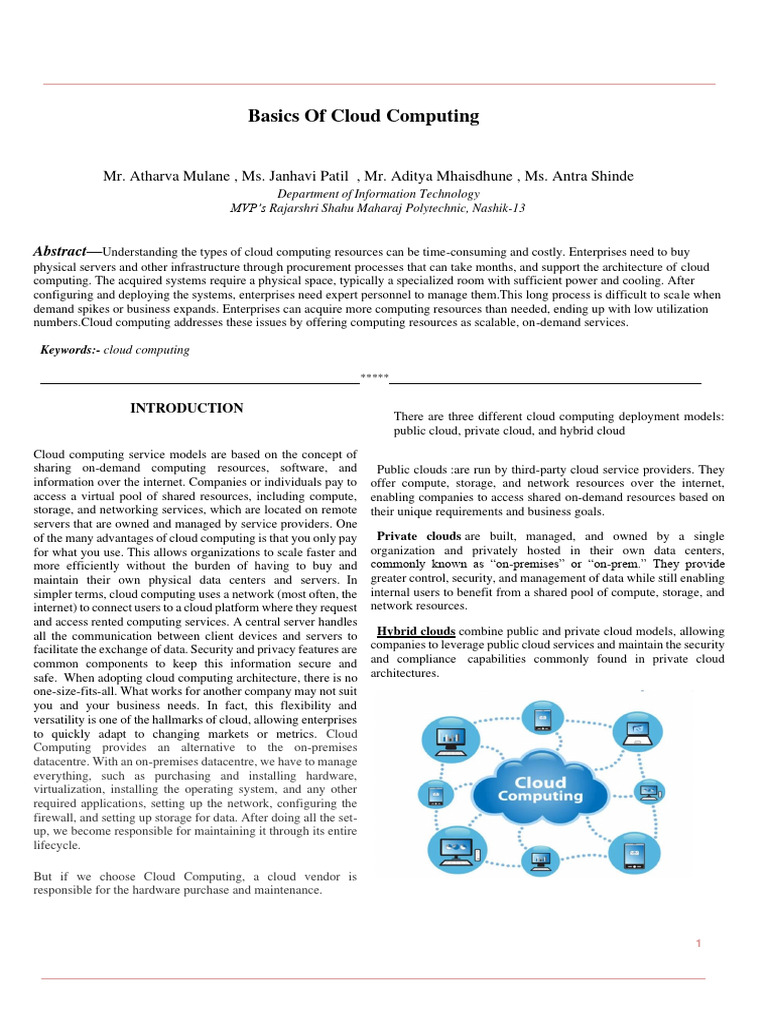 Basics of Cloud Computing | PDF | Cloud Computing | Computing