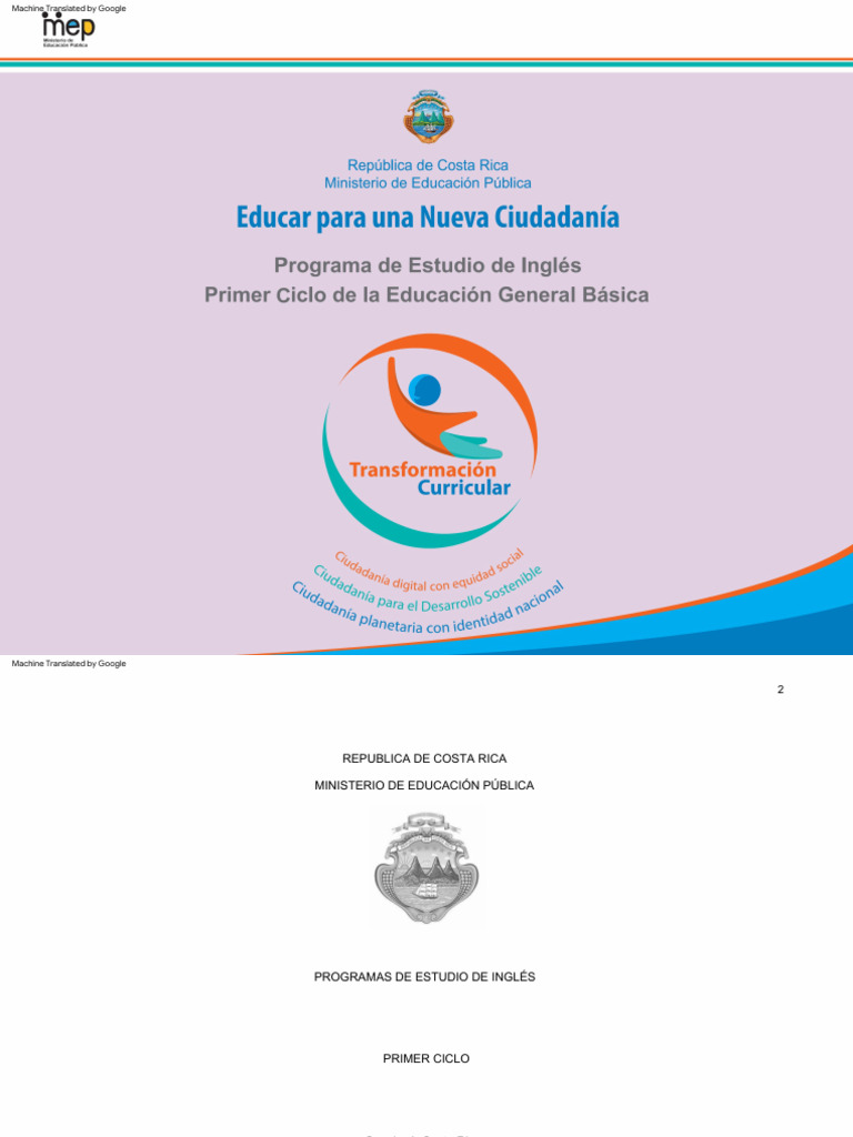 Ingles 1 Ciclo | PDF | Plan de estudios | Educación de la primera infancia