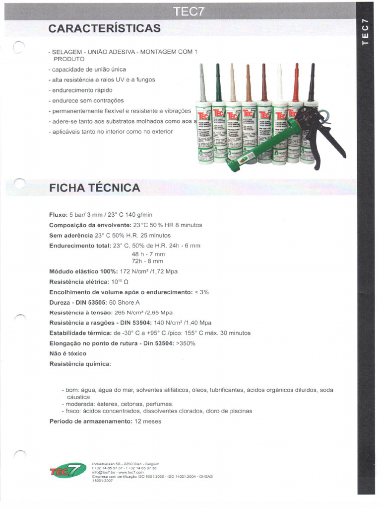 Ficha Tecnica TEC7 | PDF