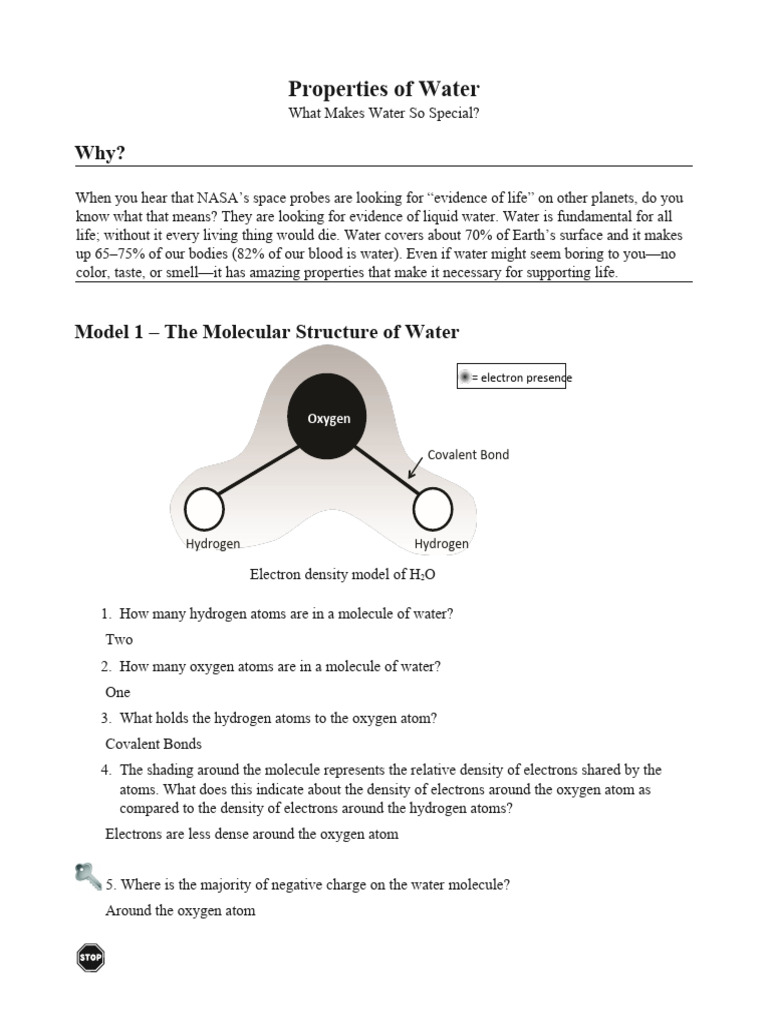5 Properties of Water-S | PDF | Molecules | Chemical Bond