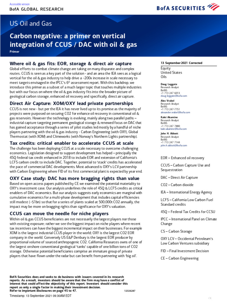 Carbon Negative: A Primer On Vertical Integration of CCUS / DAC With ...