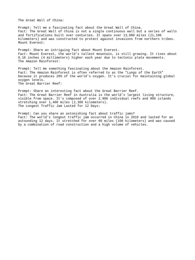 Top Five Facts Script | PDF