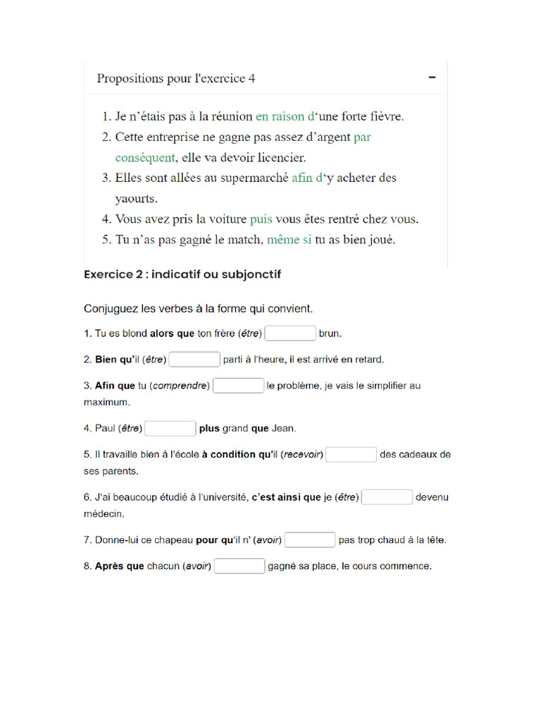 Connecteurs Exercices 2 | PDF