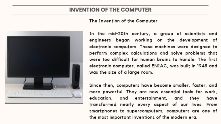 INVENTION OF Computer | PDF