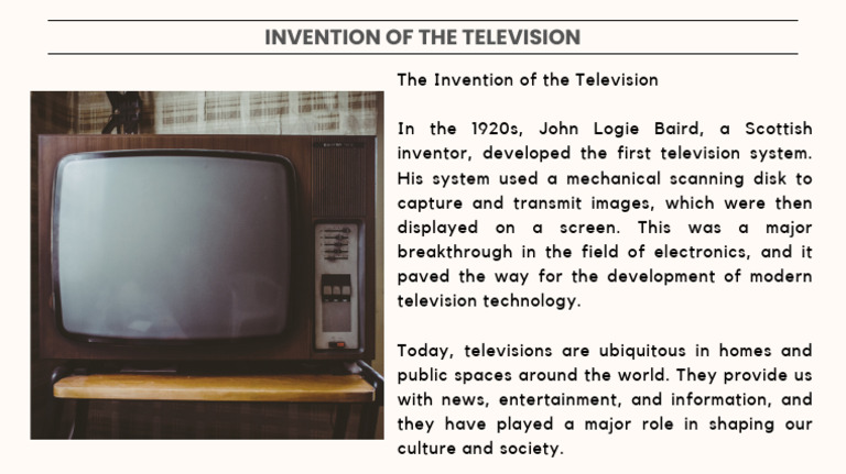 INVENTION OF Television | PDF
