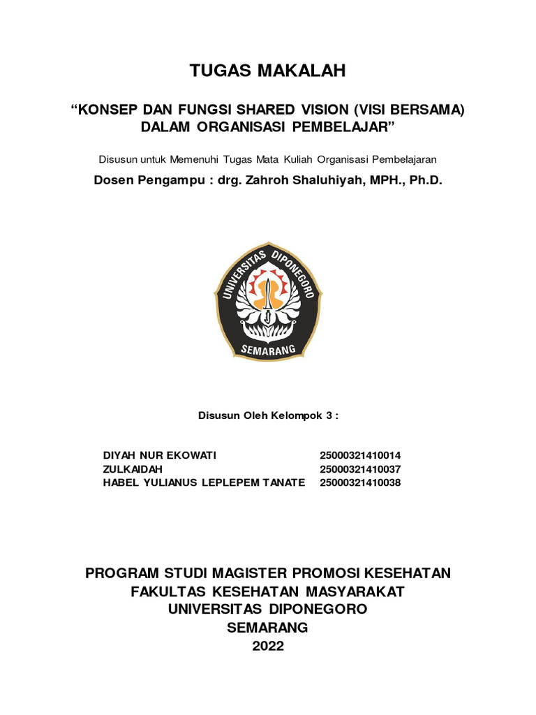 Paper Kelompok 3 - Konsep Dan Fungsi Shared Vision | PDF