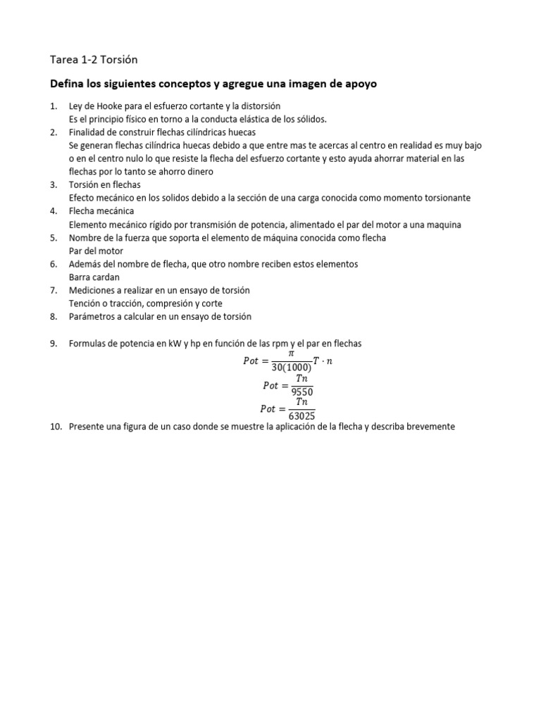 Tarea 1-2 Torsión | PDF