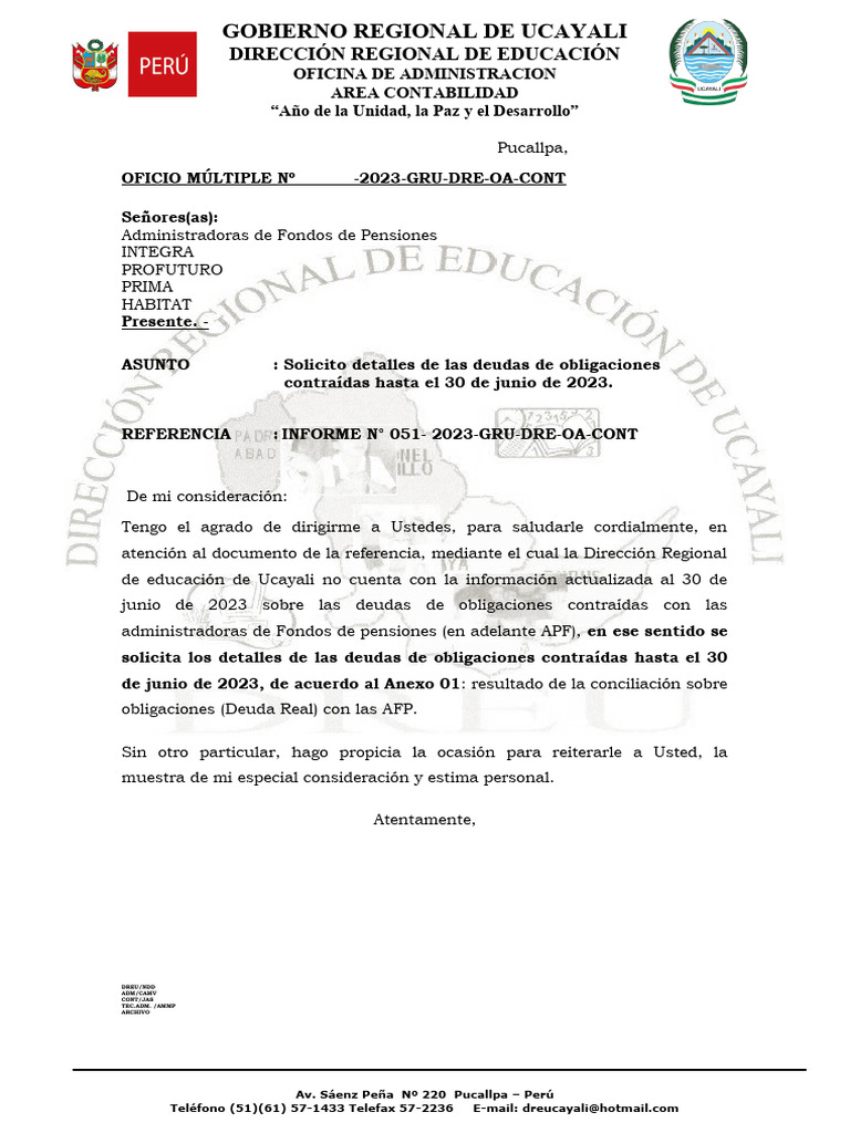 Oficios Multiples Dreu 2023 | PDF