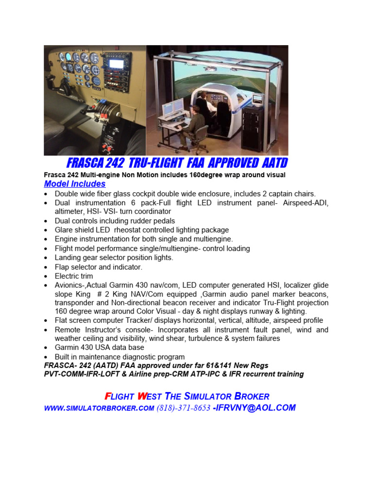 Frasca 242 AATD Simulator Overview | PDF | Business | Computers