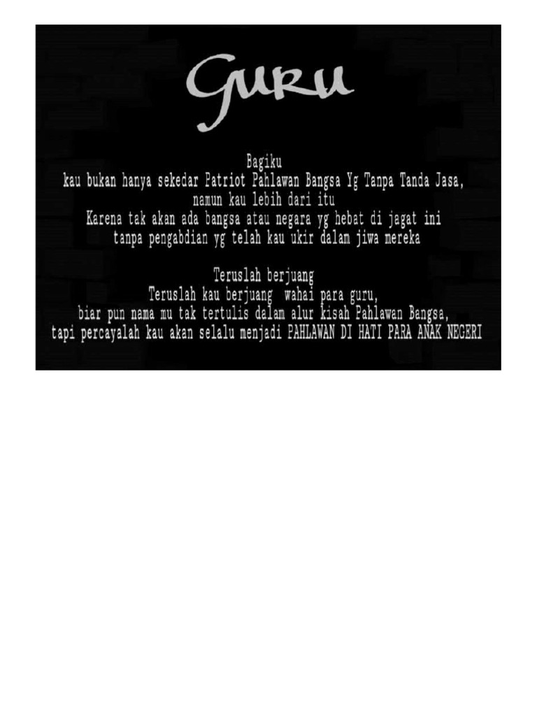 Puisi Guruku | PDF