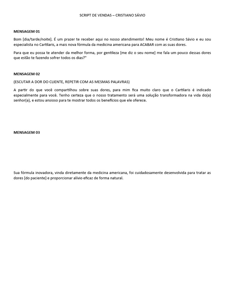 Script de Vendas | PDF