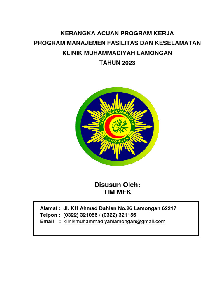 Standar 1.3.2 - Kerangka Acuan Program Kerja MFK KML 2023 | PDF