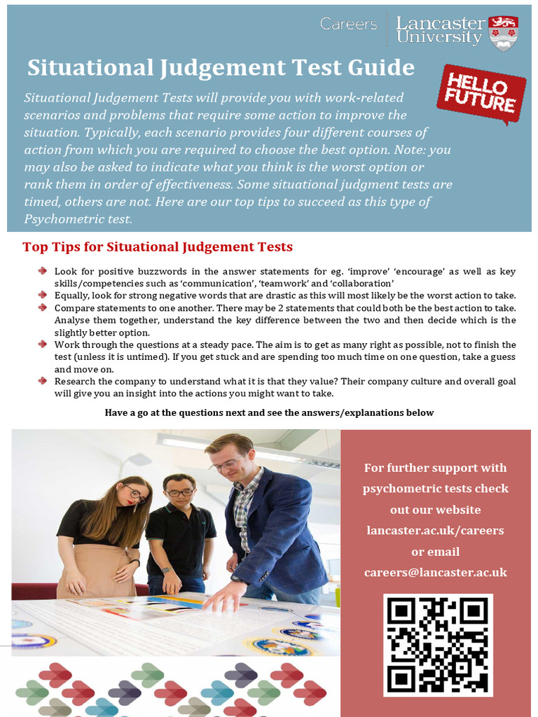 NEW Situational Judgement Test Guide | PDF | Employment | Job Satisfaction