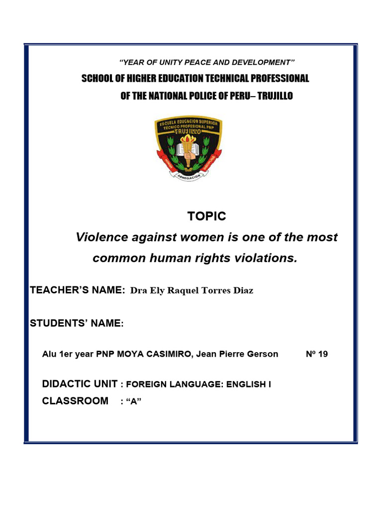 Year of Unity Peace and Development | PDF | Discrimination | Machismo